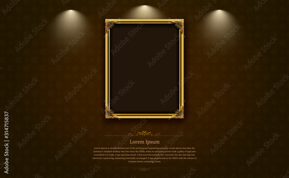 gold frame border picture and pattern thai art Stock Vector | Adobe Stock