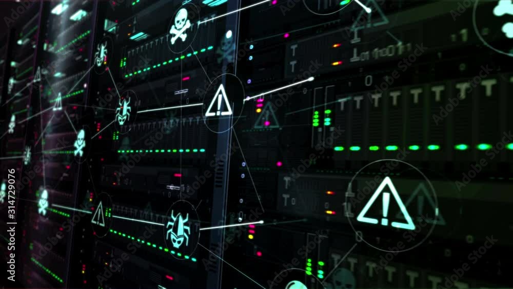 Futuristic datacenter with cyber crime, attack, security alert, hacking ... Futuristic datacenter with cyber crime, attack, security alert, hacking ...