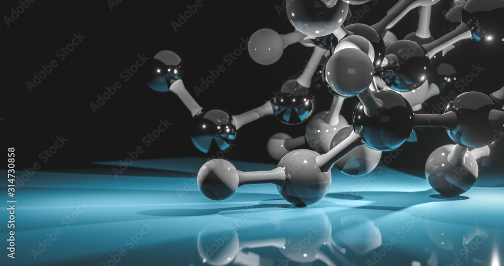physics molecule model. Science or medical background with molecules ...