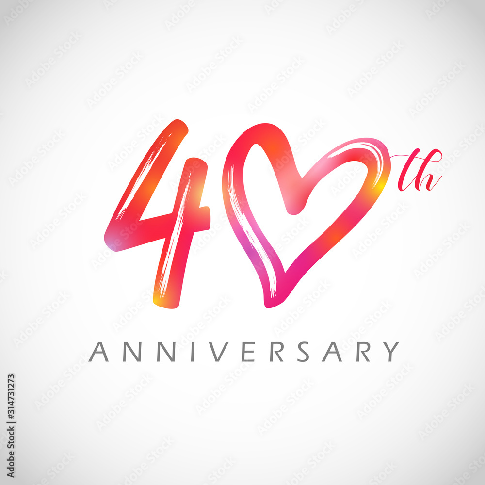 40 years old logotype. 40 th anniversary numbers. Decorative symbol ...