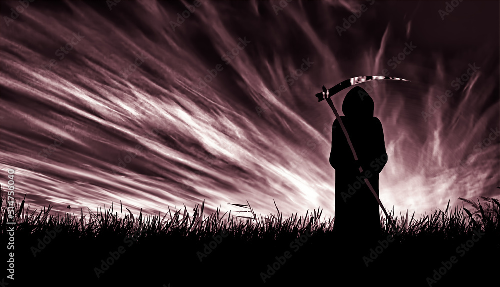 death with its sickle Stock Illustration | Adobe Stock