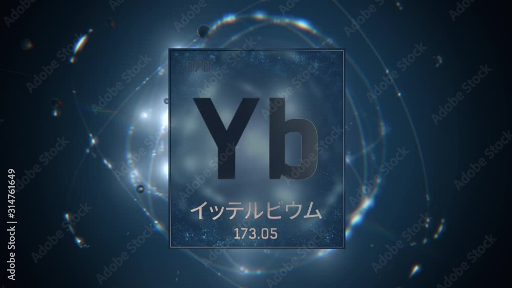 Ytterbium as Element 70 of the Periodic Table. Seamlessly looping 3D ...