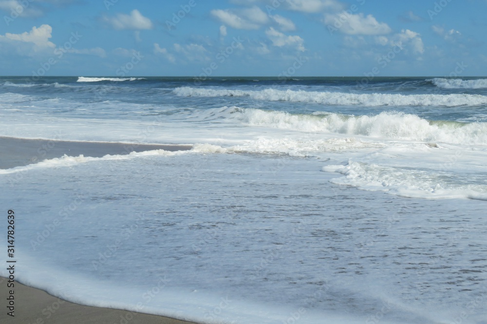 Beautiful ocean background on Atlantic coast of North Florida Stock ...