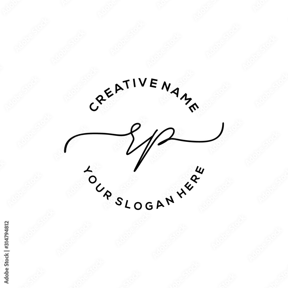 Initial letter RP Signature handwriting Logo Vector Stock Vector ...