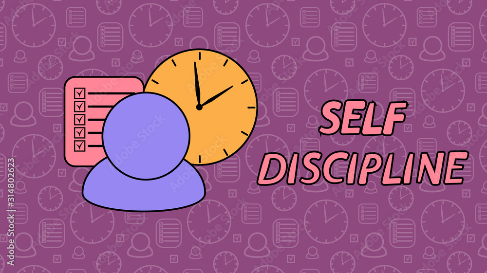 Self discipline concept. All deal and tasks completed. Vector ...
