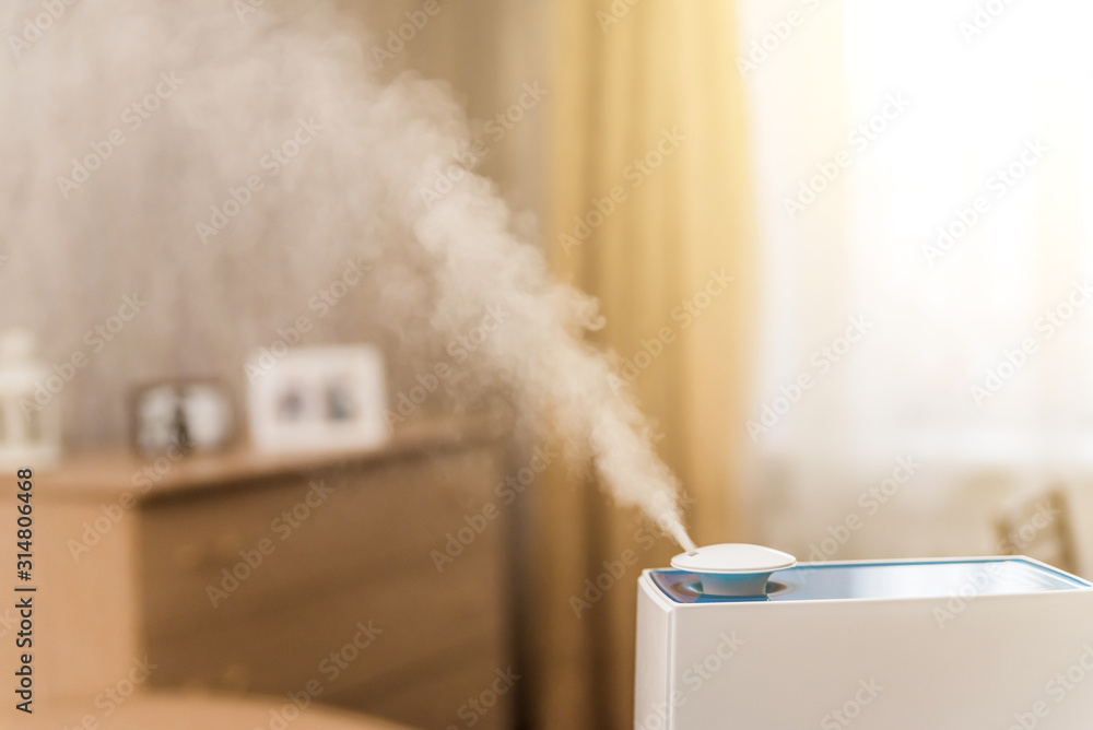 steam for humidification in front of the window. humidifier in the room ...