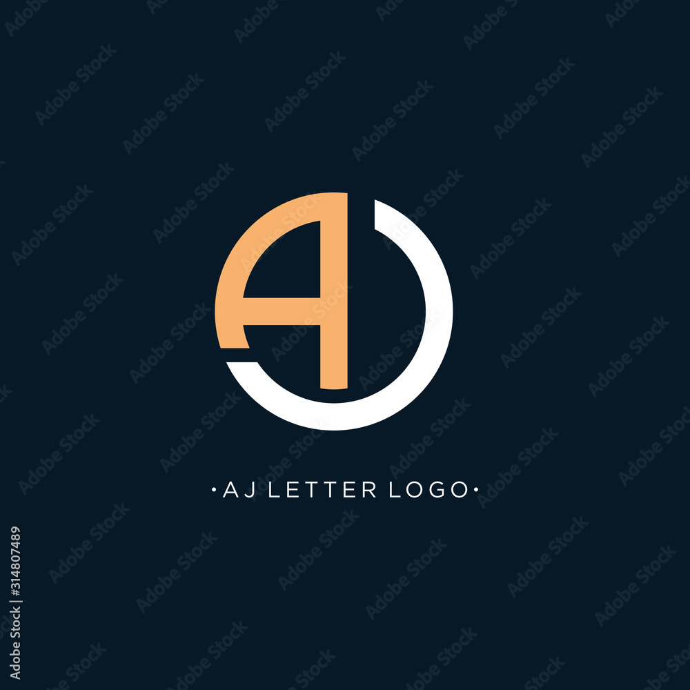 AJ Initials Letter Logo Design with Sans Serif Font Vector Illustration ...