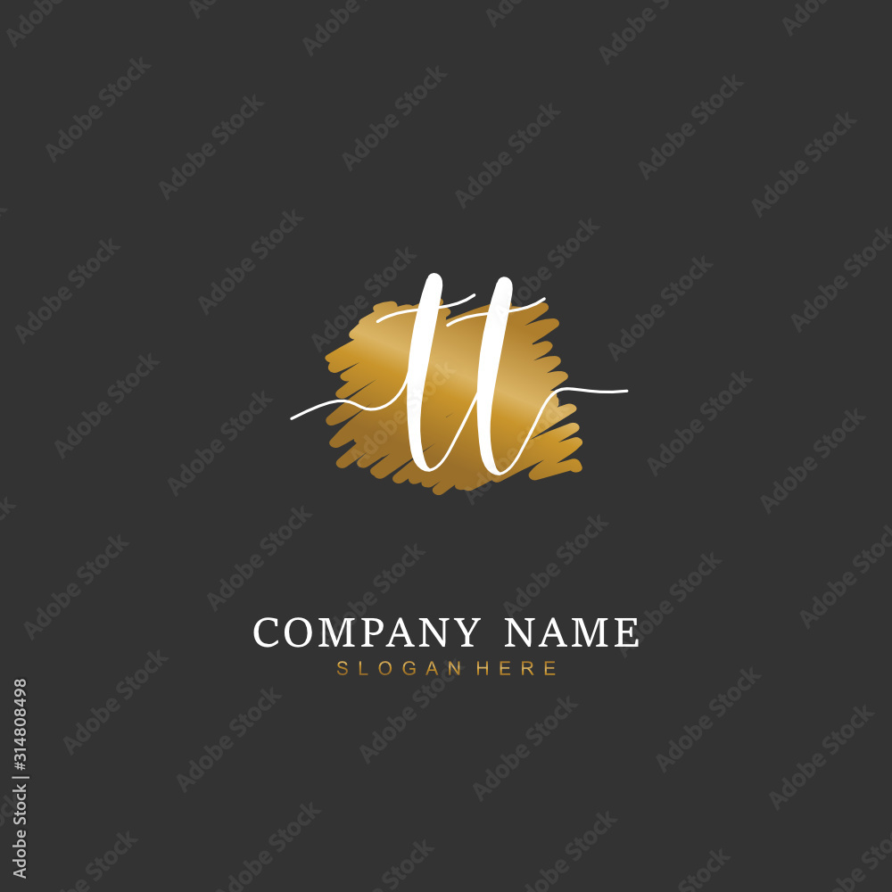 Handwritten initial letter T TT for identity and logo. Vector logo ...