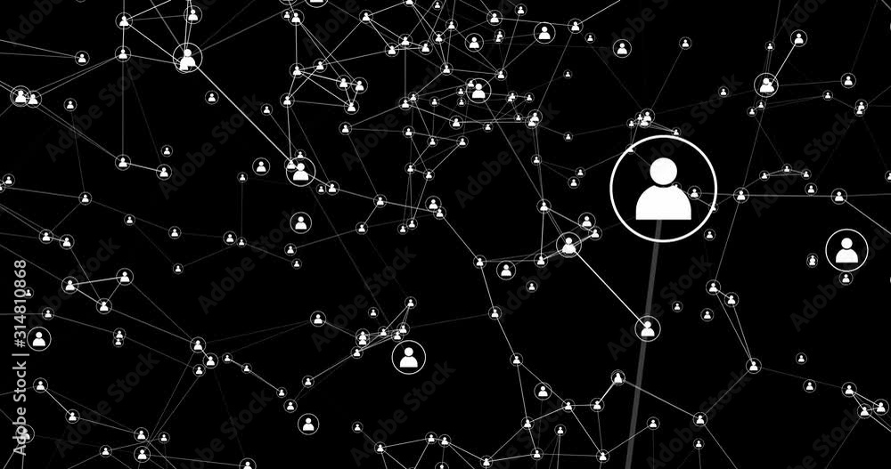 Social network connection with people icon. Communication technology ...