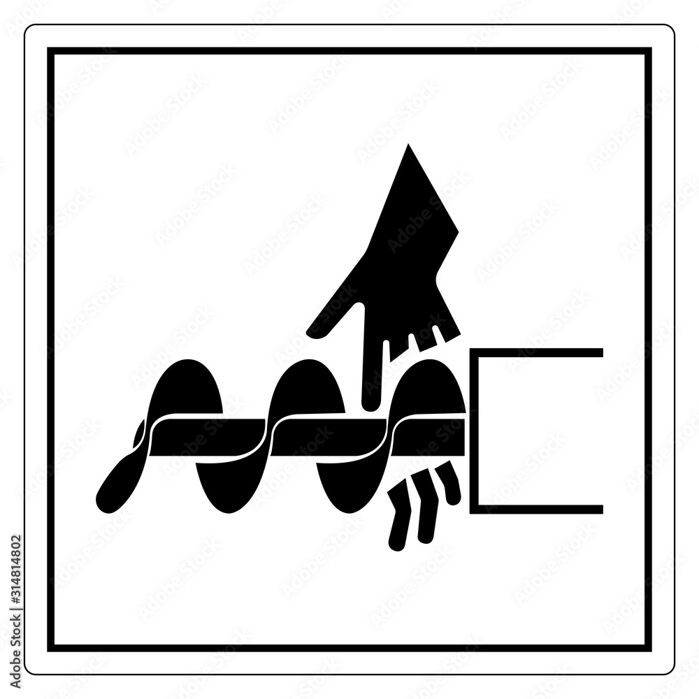 Cutting of Fingers Or Hand Auger Symbol Sign, Vector Illustration ...