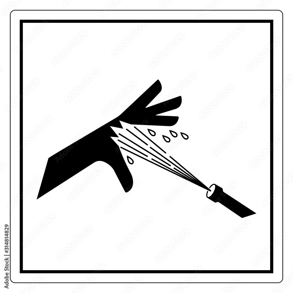 Skin Puncture Pressurized Water Jet Symbol Sign, Vector Illustration ...