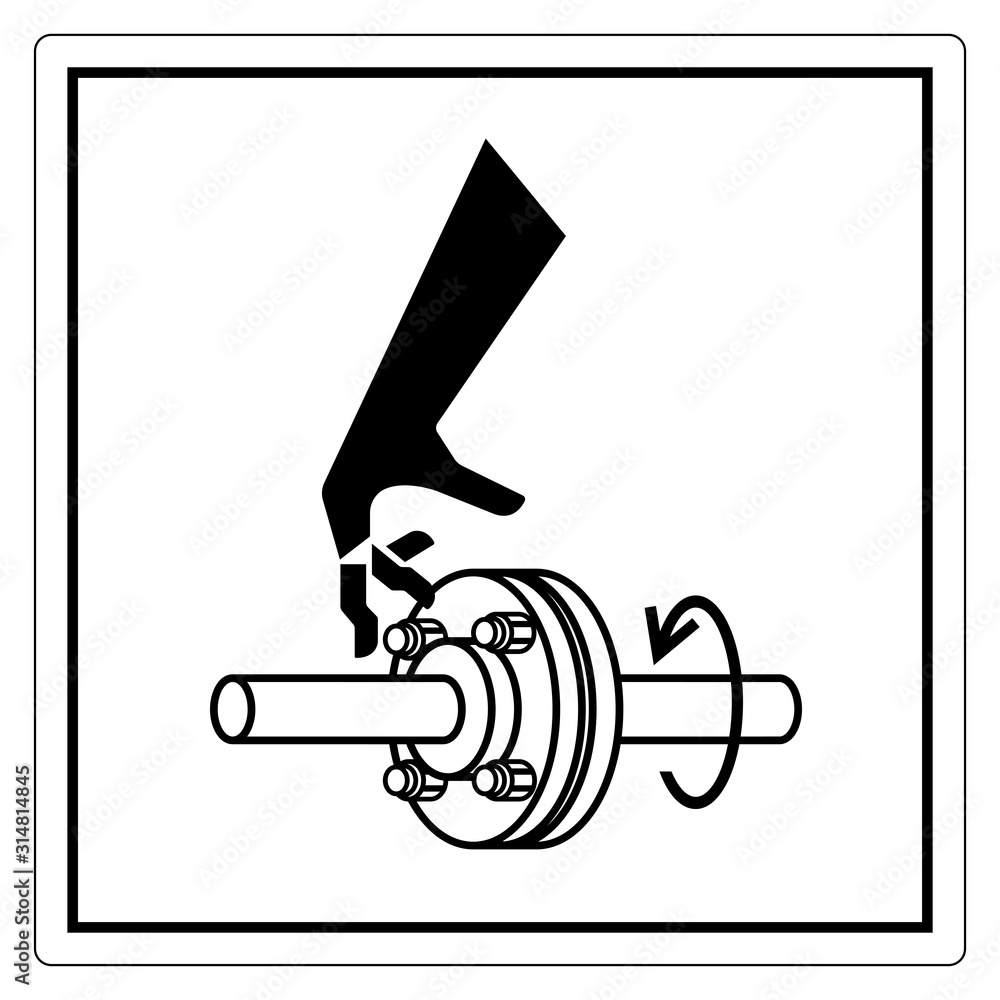 Cutting of Fingers Rotating Shaft Symbol Sign, Vector Illustration ...