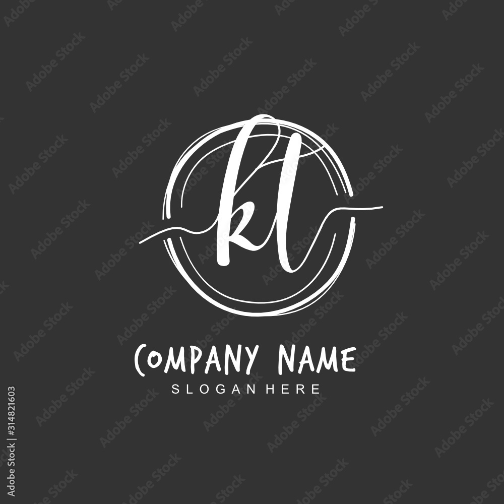 Handwritten initial letter K T KT for identity and logo. Vector logo ...