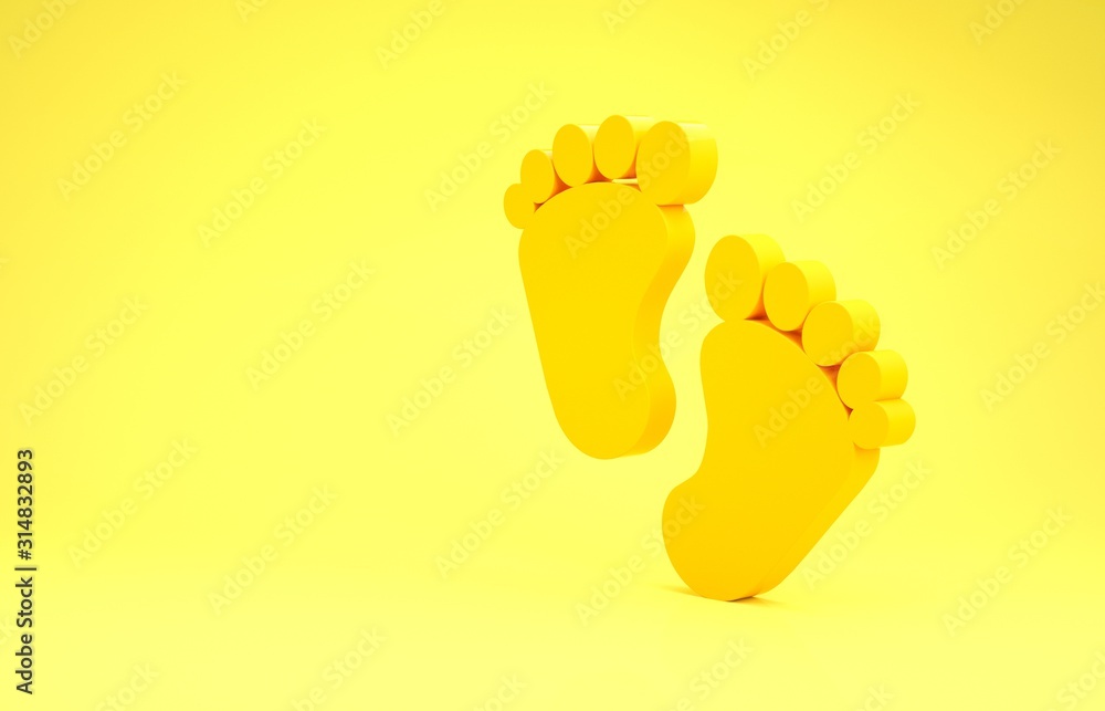 Baby Feet Print Yellow