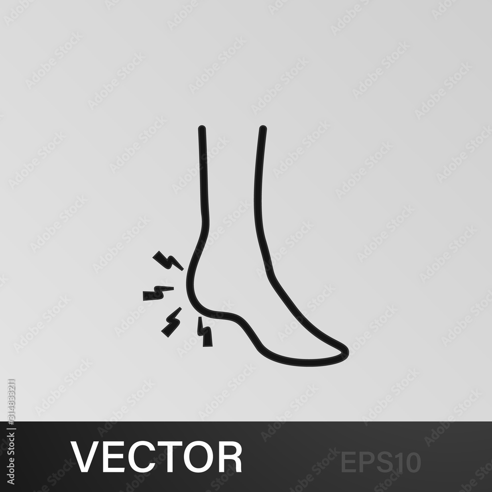 pain in the foot icon. Element of human body pain for mobile concept ...