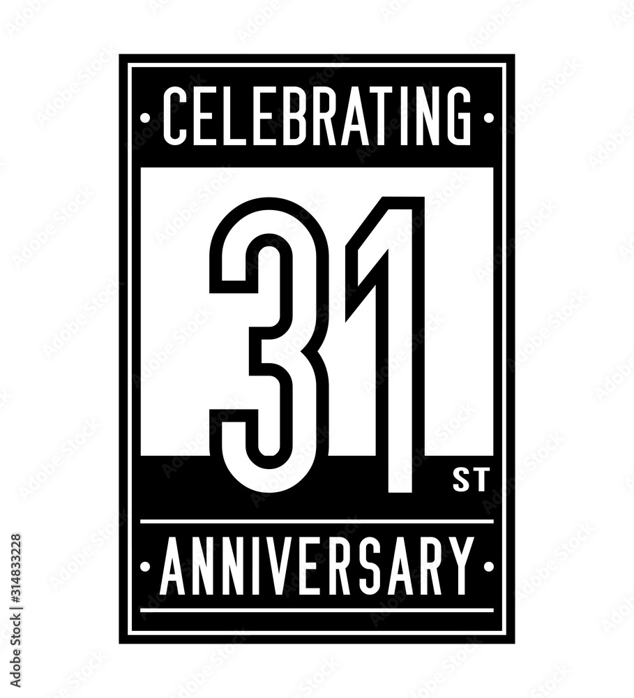31 years logo design template. Anniversary vector and illustration ...