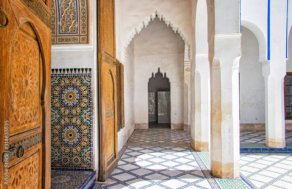 Detail of islamic building. It is an old architecture in the middle of ...
