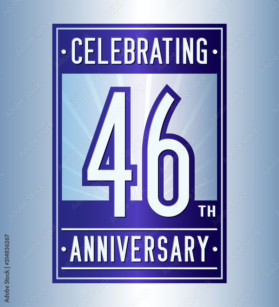 46 years logo design template. Anniversary vector and illustration ...
