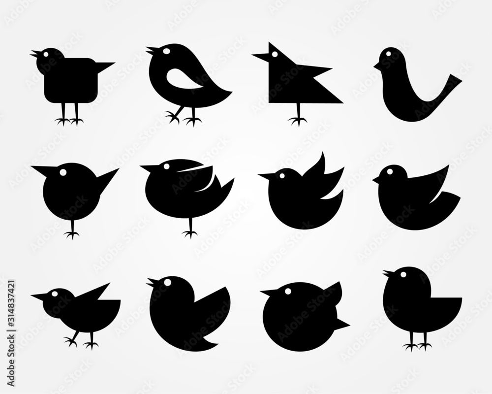 Birds icon set, animal vector Stock Vector | Adobe Stock