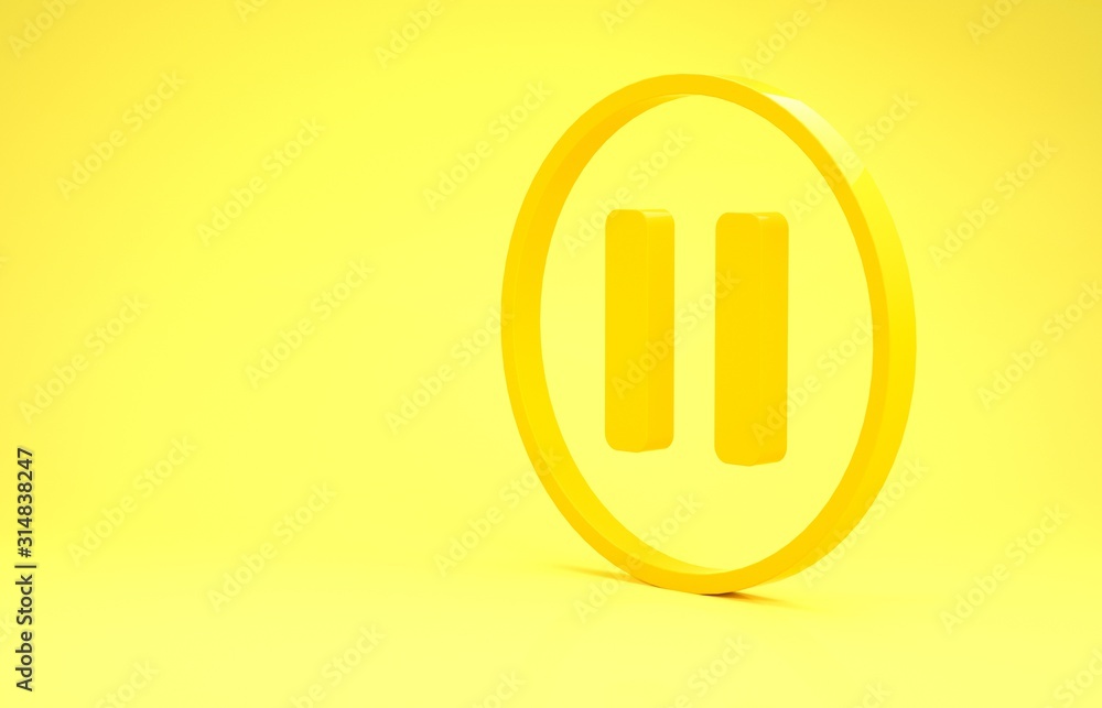 Yellow Pause Icon