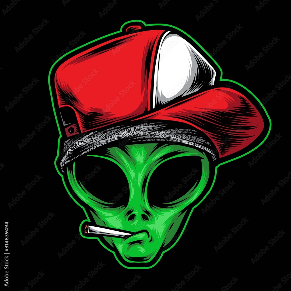 alien gangster vector logo illustration Stock Vector | Adobe Stock