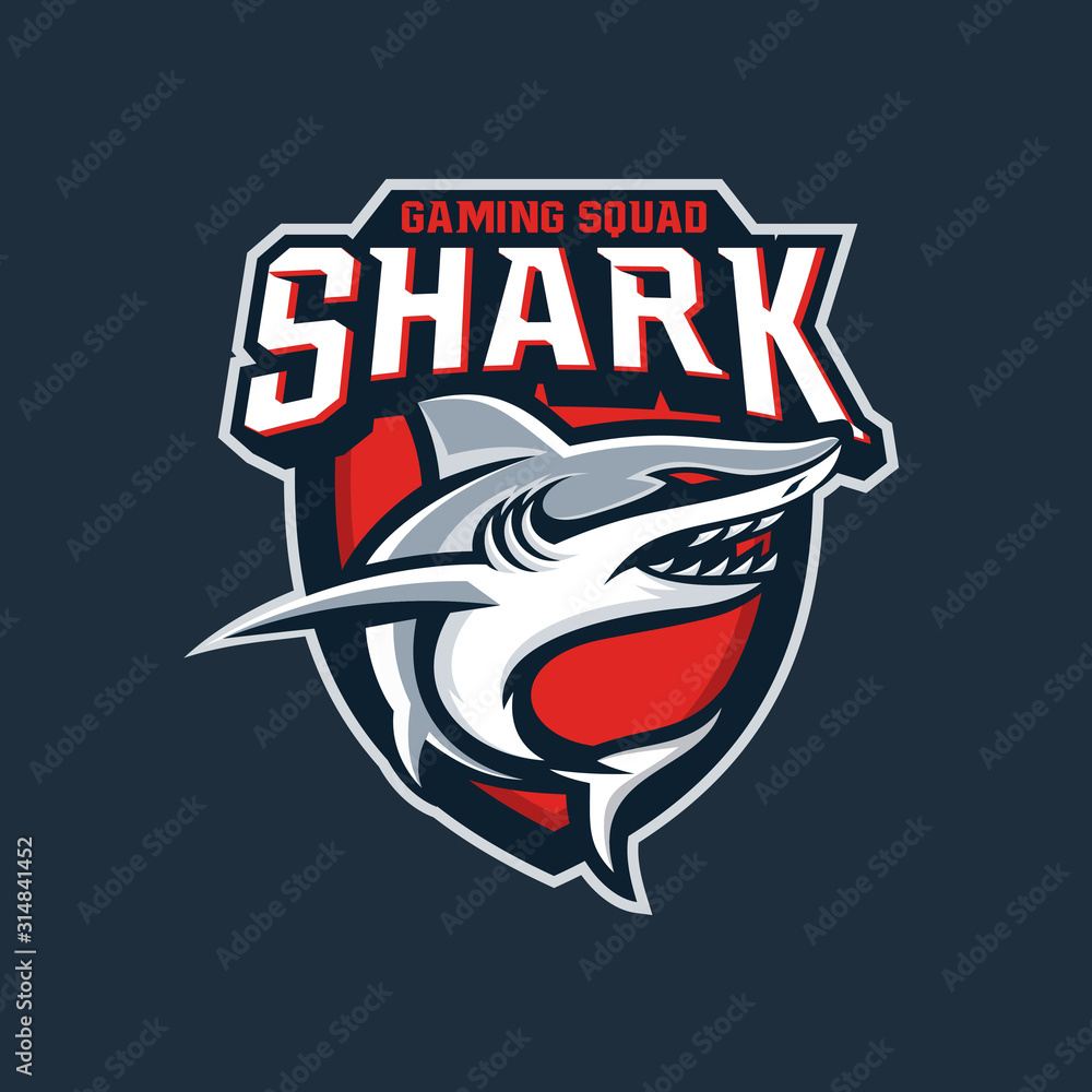Shark esport gaming mascot logo template Vector Stock Vector | Adobe Stock