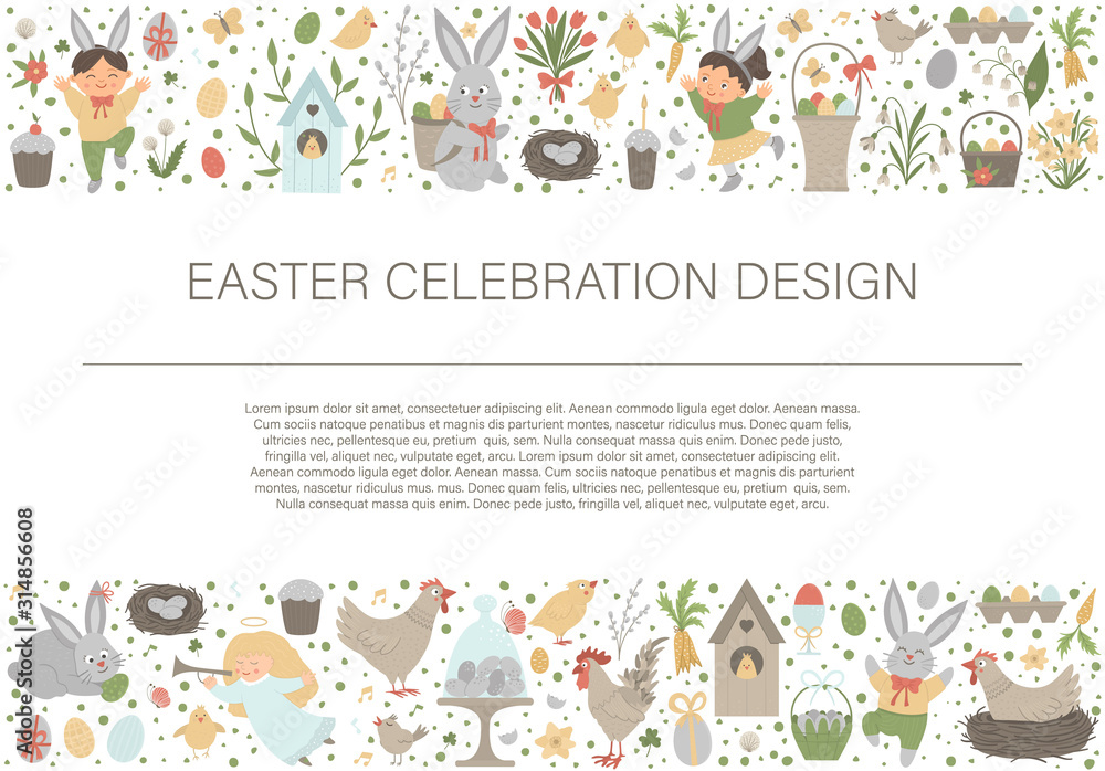 Vector Easter Bunny Border