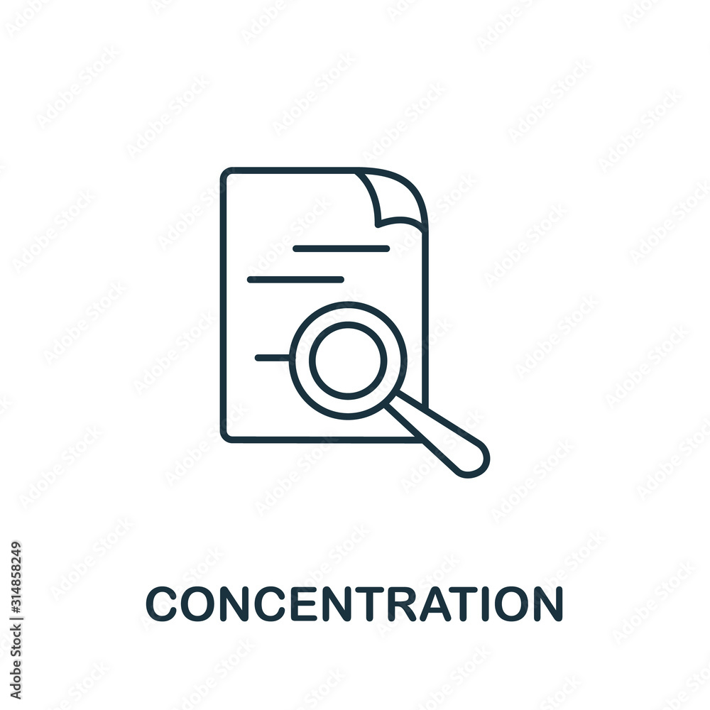 Concentration icon. Line style symbol from productivity icon collection ...