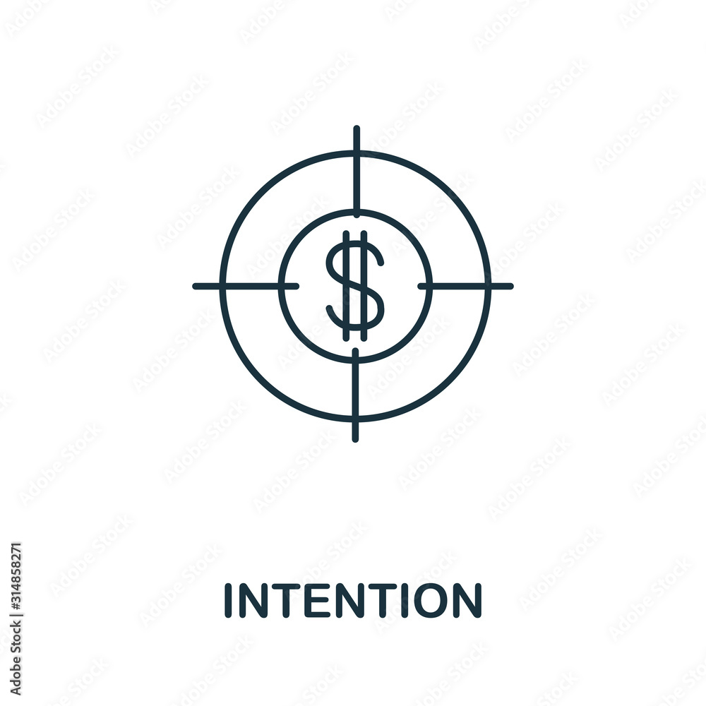 Intention icon. Line style symbol from productivity icon collection. Intention creative element ...
