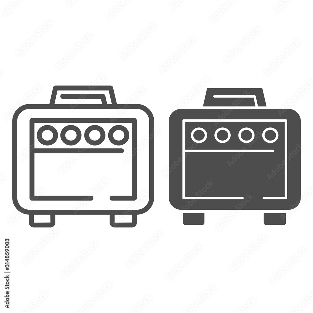 Amplifier line and glyph icon. Sound amplifier vector illustration ...