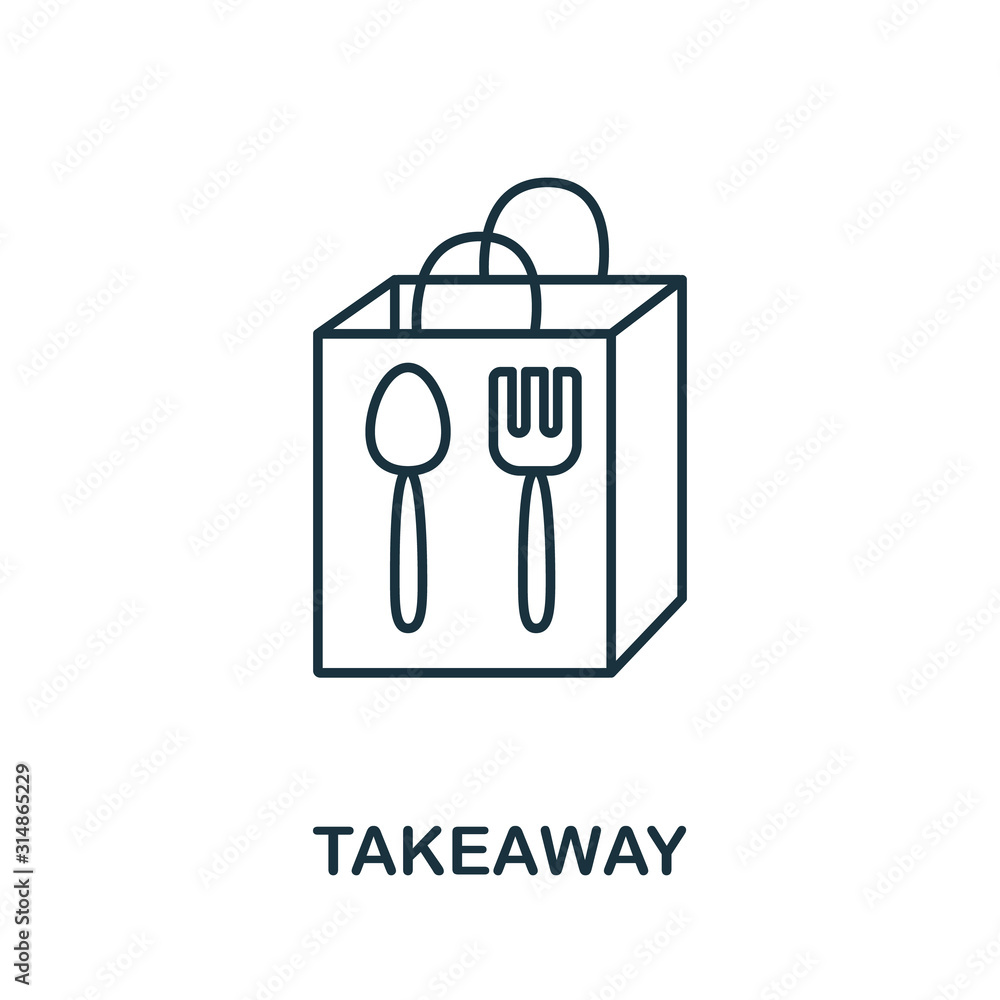 Takeaway Food icon. Line style symbol from shopping icon collection ...