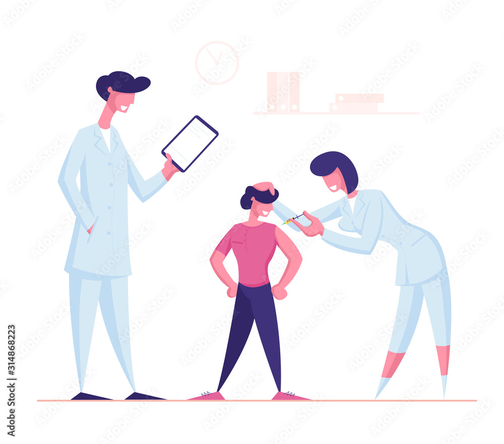 Child Visiting Hospital for Vaccination and Immunization Procedure ...