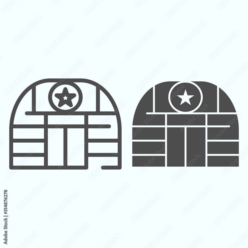 Military base line and glyph icon. Army building vector illustration ...