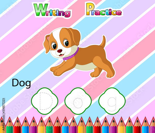 Dog Writing Clip Art