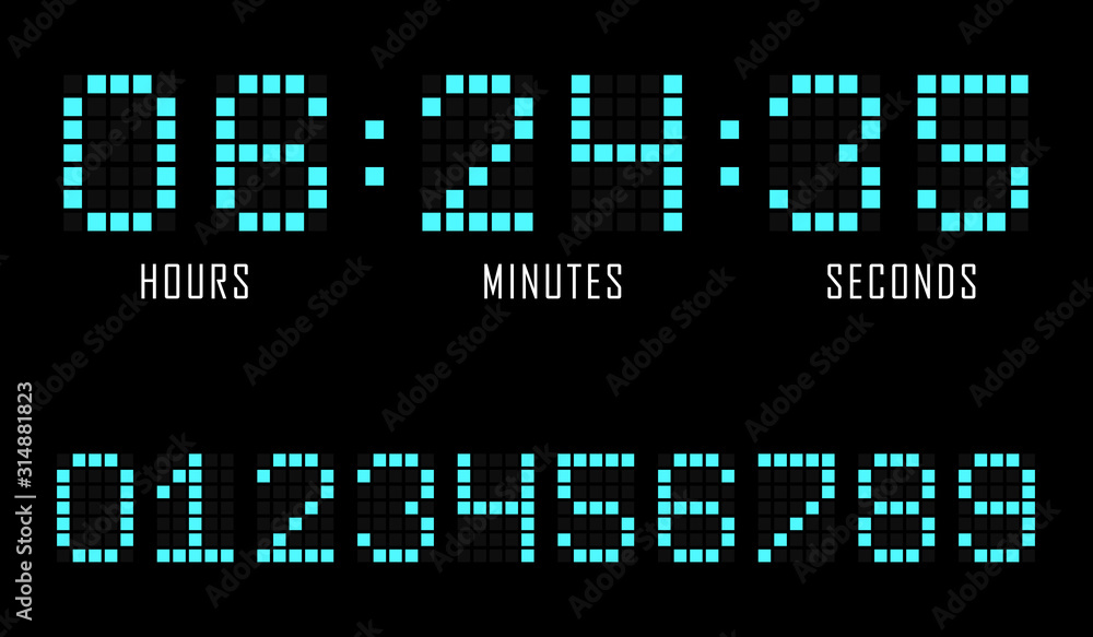 Countdown website vector flat template digital clock timer background ... Countdown website vector flat template digital clock timer background ...