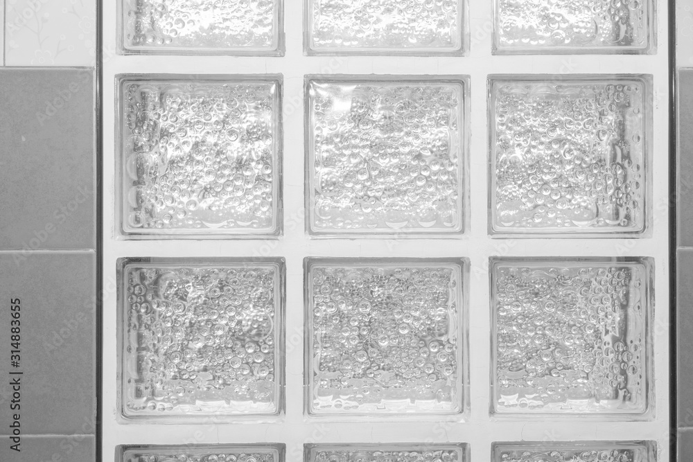 Isolated light transparent square mirror glass block cube and window ...