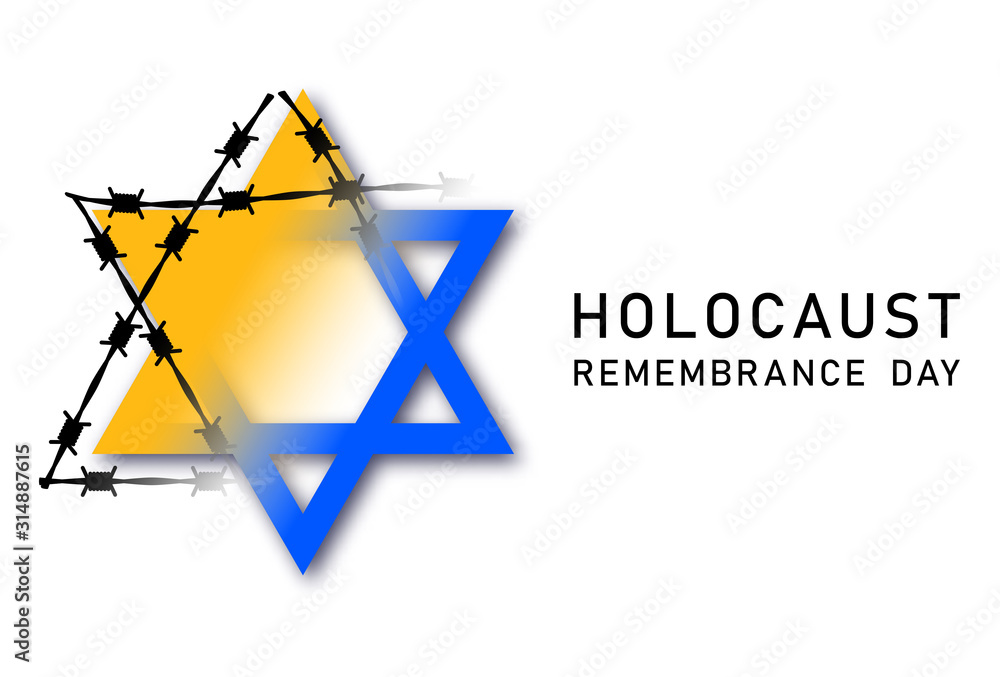 Holocaust Remembrance Day. January 27. Vector illustration. Blue Star ...