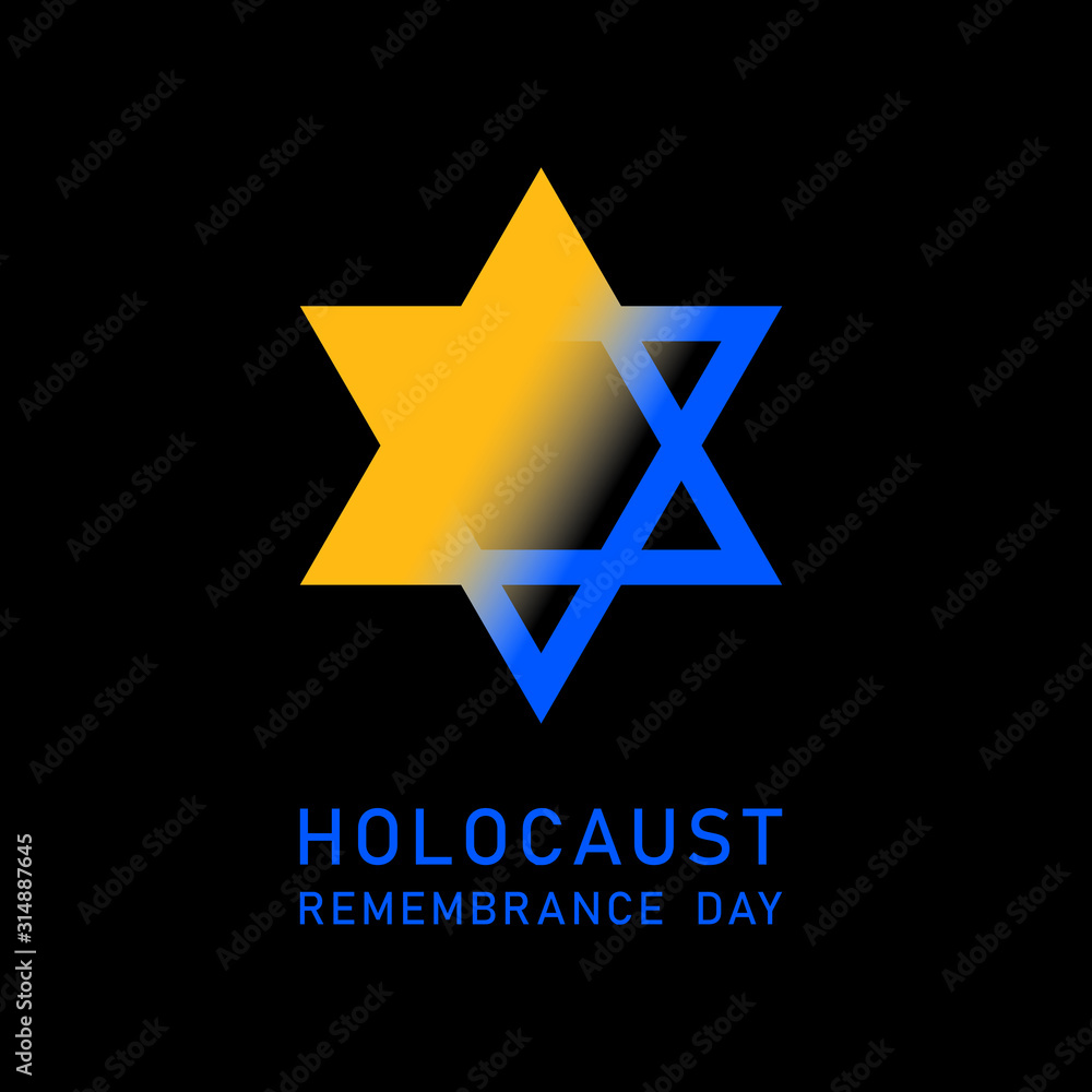 Holocaust Remembrance Day. January 27. Vector illustration. Blue Star ...