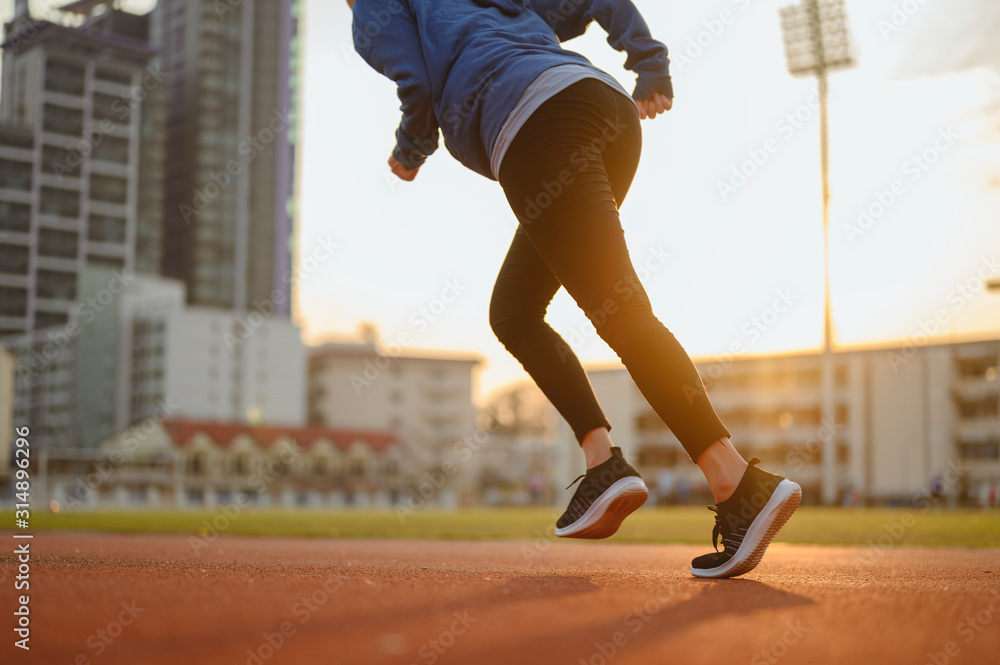 jogging, fitness, running, exercise, lifestyle, healthy concept. Young ...