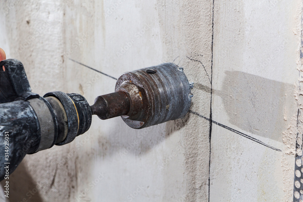 drill hole for electrical outlet outlet, special power tool drill ...