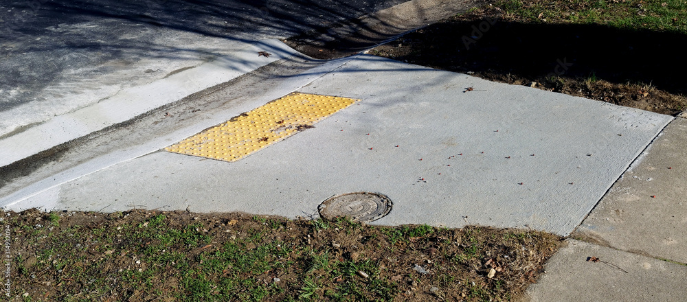 Poster Completed construction of handicapped accessible curbside ramp ...