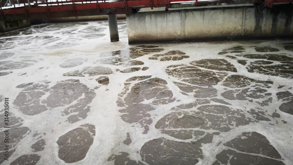 Water recycling on sewage treatment station. Microfiltration, plant ...