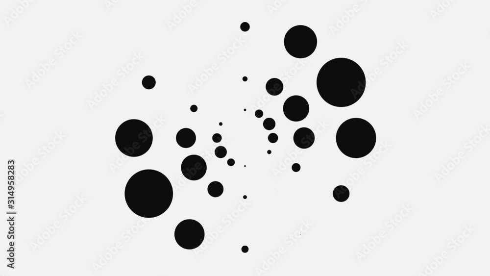 Animation with black pulsating dots in circle. Animation. Black dots in ... Animation with black pulsating dots in circle. Animation. Black dots in ...