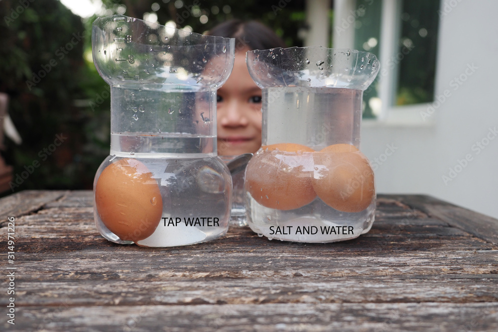 kids easy experiment at home.Asian siblings kid making Salty Science ...