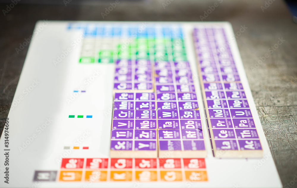 Kid learning Periodic table in the classroom at school Stock Photo ...