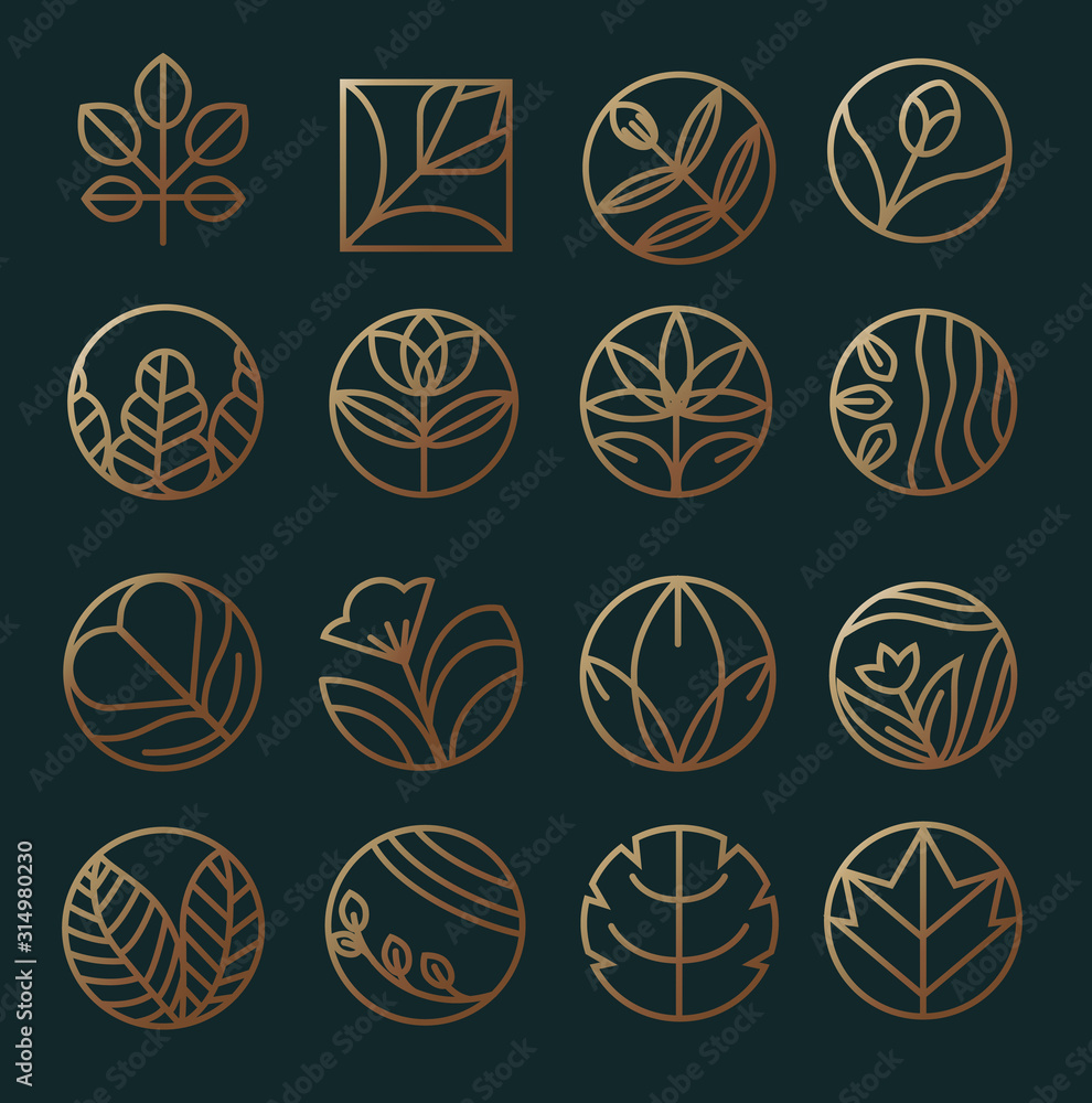 Vector floral logo design templat.vector illustration Stock Vector ...