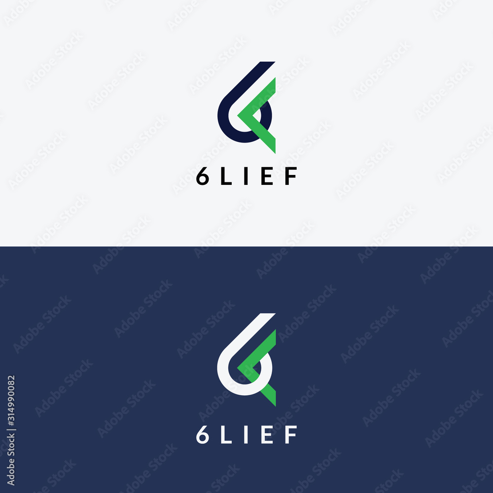 logo number 6 and the letter L with a unique monogram design Stock ...