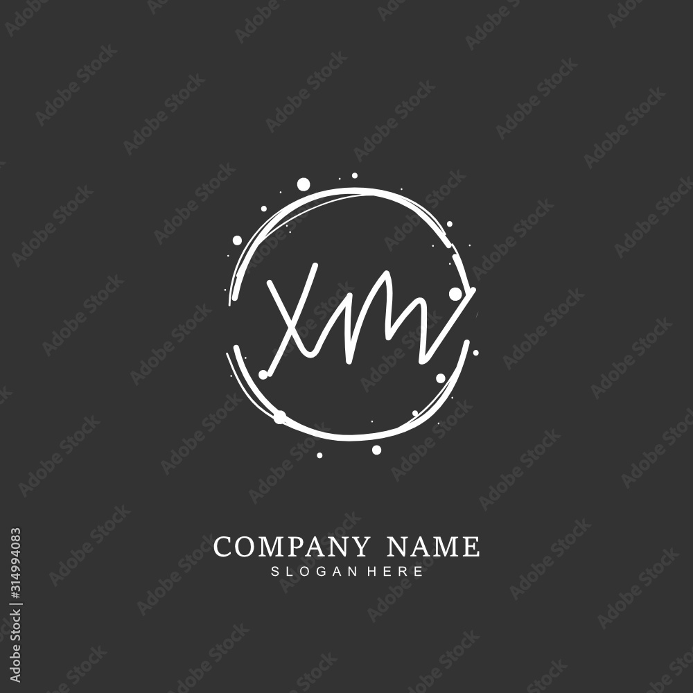 Handwritten initial letter X M XM for identity and logo. Vector logo ...