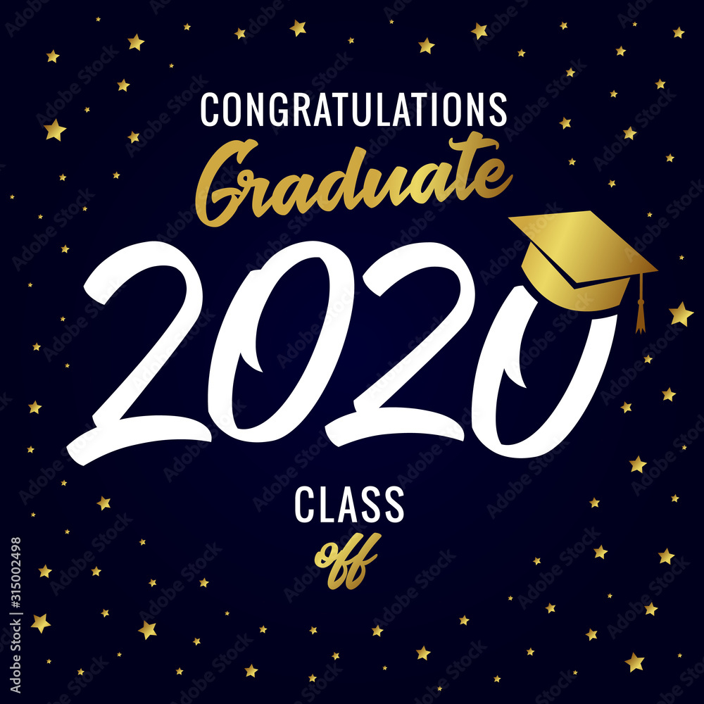 Class of 2020 year graduation banner, awards concept. T-shirt idea ...