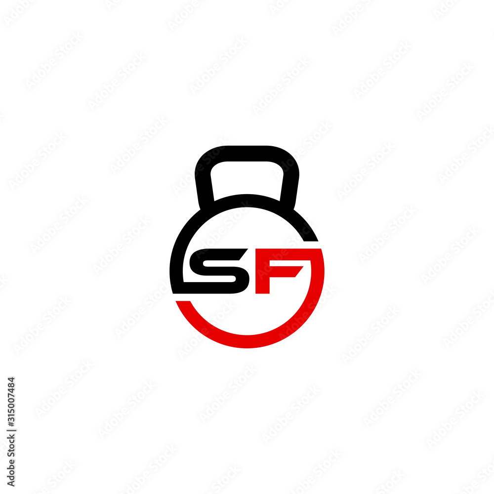 Letter SF fitness logo design Stock Vector | Adobe Stock